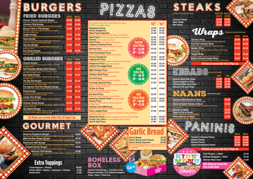 Menu - Cravings Bradford | Get 15% off on online orders!