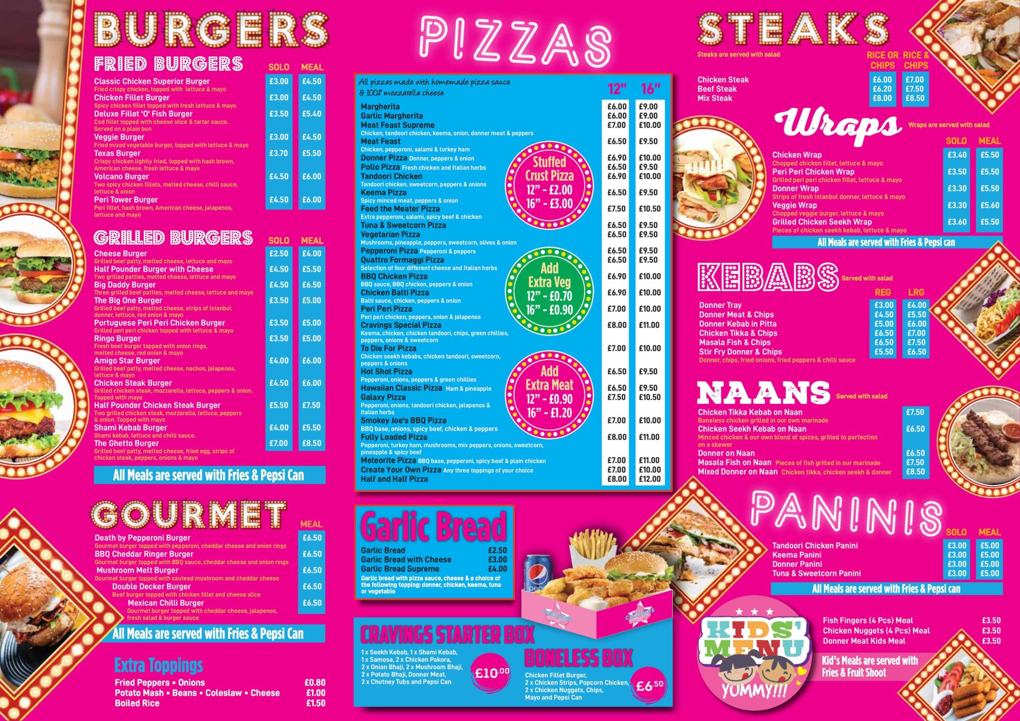Menu - Cravings Bradford | Get 15% off on online orders!
